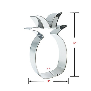 Mziart Pineapple Fruit Shape Stainless Steel Cookie Cutter Fondant Cutter Metal Cookie Molds Press