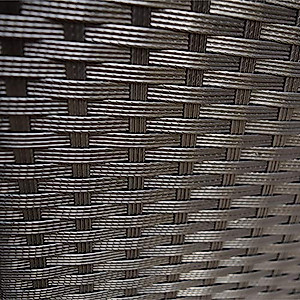 Oakland Living Charcoal Black Indoor and Outdoor Balcony Patio Deck Porch Pool 113 Gallon Wicker Storage Box Trunk Bin with Metal Frame