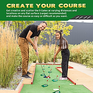 Sotiff 9 Pack Golf Putting Cup and Flag Plastic Golf Hole Training Aids Golf Training Putters for Indoor Outdoor Men Women Office Backyard Garage Accessories(Red)