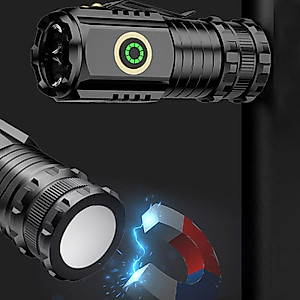 Flashlight High Lumens Rechargeable,Portability Mini Sturdy Led Flashlights,Waterproof Powerful Handheld Flash Light for Camping Home Emergencies (Blue)