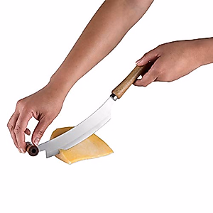 Twine Rustic Farmhouse Acacia Dutch Knife Cheese Knives, Silver