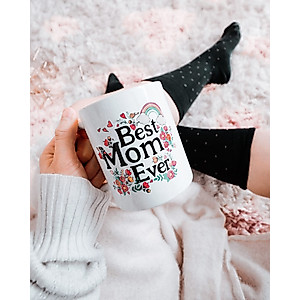 Best Mom Ever Coffee Mug, Mothers Day Cup, Birthday Gift from Daughter Son Kids (11oz)