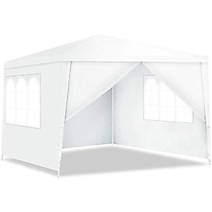 LUARANE 10’ x 10’ Canopy Gazebo, Outdoor Patio Pavilion Screen Shelter Pop Up Shelter with 4 Removable Sidewalls and Clear Windows, Wedding Party Event Tent for Garden, Lawn