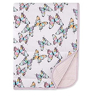 Burt's Bees Baby - Reversible Blanket, Nursery, Stroller & Tummy-Time Organic Jersey Cotton Quilted Infant & Toddler Bedding