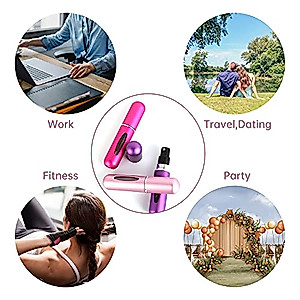 TIGERMILLION Portable 5ml Atomizer Bottle, Mini refillable perfume Spray, Scent Pump Case, perfume atomizer Refillable Travel Pack of 4pcs