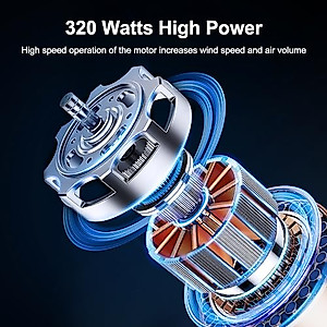 Uthfy 24 Inch Heavy Duty Industrial Drum Fan, 320W High Velocity Floor Fan with 3 Speeds, 360° Tilt Metal Garage Fan for Warehouse, Commercial, Workshop, Factory and Basement