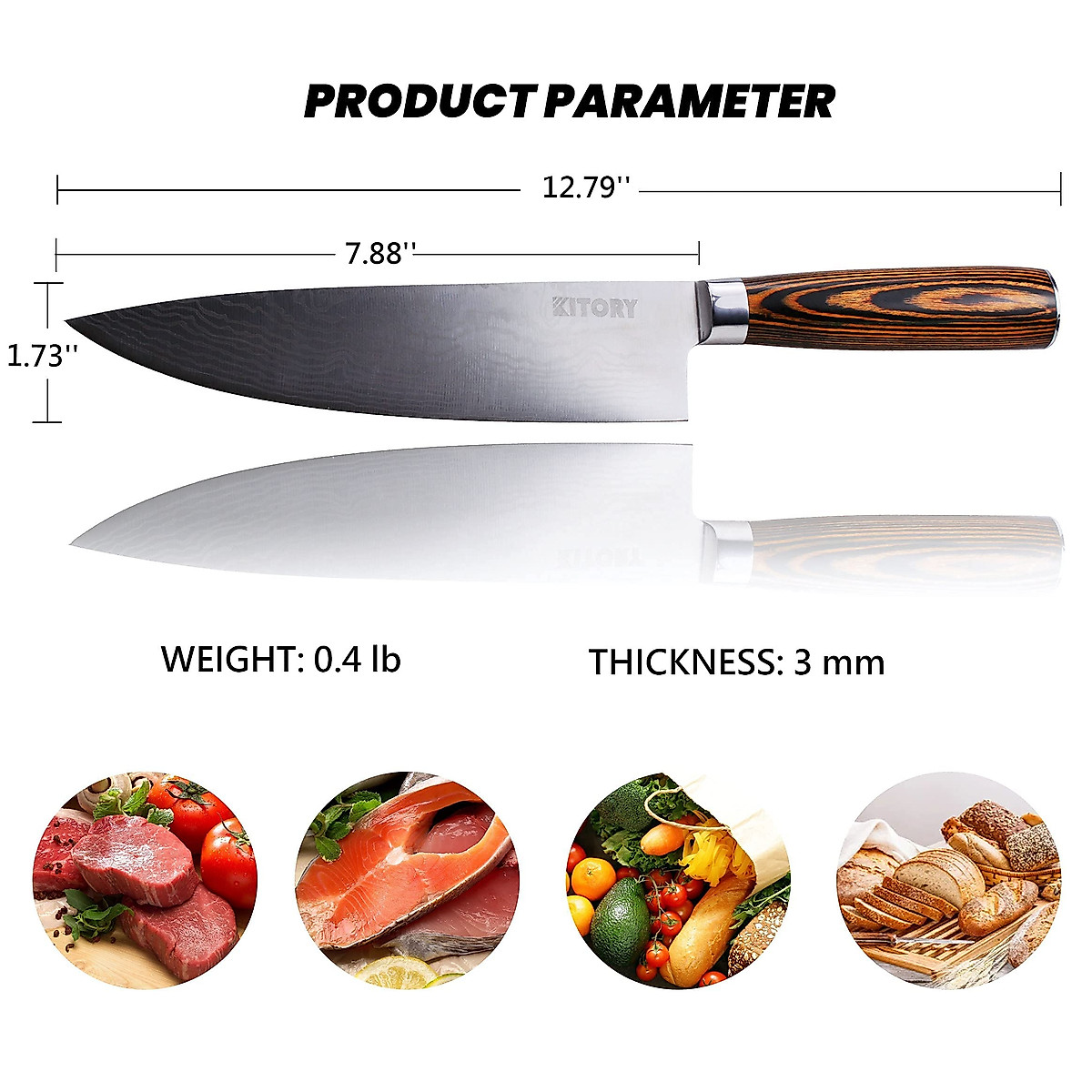 Chef Knife, 8 Inch Professional Kitchen Chef Knife with Sheath, German High Carbon Stainless Steel Ultra Sharp Knife, Chef Knives with Ergonomic Handle and Gift Box