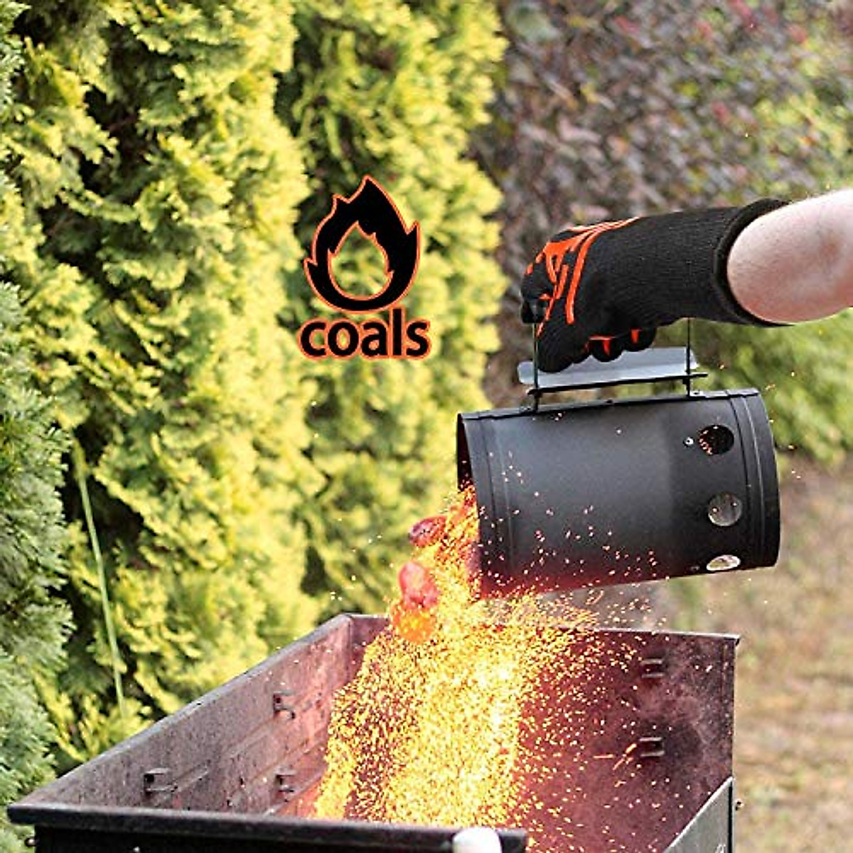 UTOI BBQ Grill Gloves, 1472°F Heat Resistant Barbecue Gloves Oven Mitts for Kitchen Garden BBQ Grilling and Outdoor Cooking Campfire, EN407 Certified, 1 Pair 13 inch Long Extra Forearm Protection