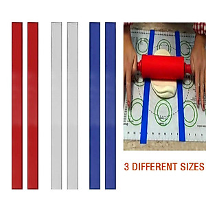 A-XINTONG Silicone Rolling Strip Silicone Measuring Dough Strips Perfection Strips, Dough Thickness Guides for Dumplings, Noodles, Pasta, Pies, Pizza, Cookies