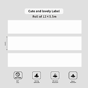 Label Maker Gap Tape 3 Rolls, Adapted Cable Label Print Paper Standard Laminated Office Labeling Tape Replacement, Oil Proof Waterproof Tearproof(White) (not Compatible with D110)