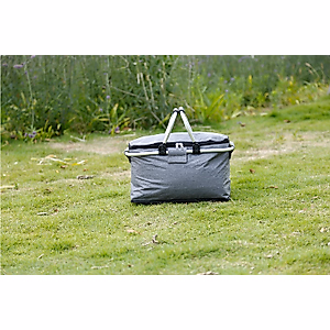 Yuyanbaibei Insulated Lunch Bag for Men and Women,(16.5 X 9 X 9") Lunch Box Water-resistant and Reusable, Insulated Lunch Box Soft Cooler Cooling Tote, for Lunch, Beach, and Picnic(light gray)