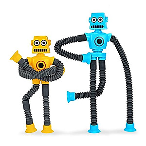 Pop Tubes Robot Toy-Fidget Toy for Boys & Girls,Stress Relief Ensory Toys for Autistic Children,Robot Fidget Toys,Party Favors for Kids 4-8（2Pcs）