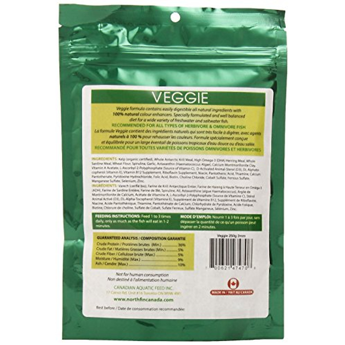 Northfin Veggie Formula, 2 mm, Sinking Pellets, 250 g