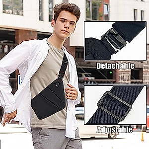 Tealots Small Sling Bag Crossbody Personal Pocket Bag Anti-Thief Chest Bags Shoulder Backpack for Travel Hiking Daypacks (A-black right hand)