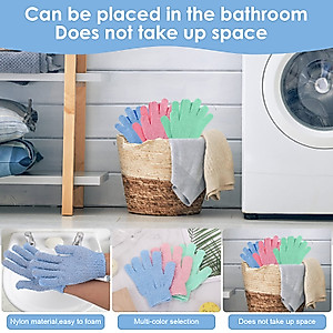 Molain 3 Pairs Exfoliating Gloves Premium Scrub Wash Mitt Bath Loofah Shower Spa Exfoliation Sponges Women Men Bath Accessories Dead Skin Remover for Body Washcloth