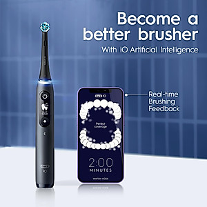 Oral-B iO Series 7 Electric Toothbrush with 1 Replacement Brush Head, White Alabaster