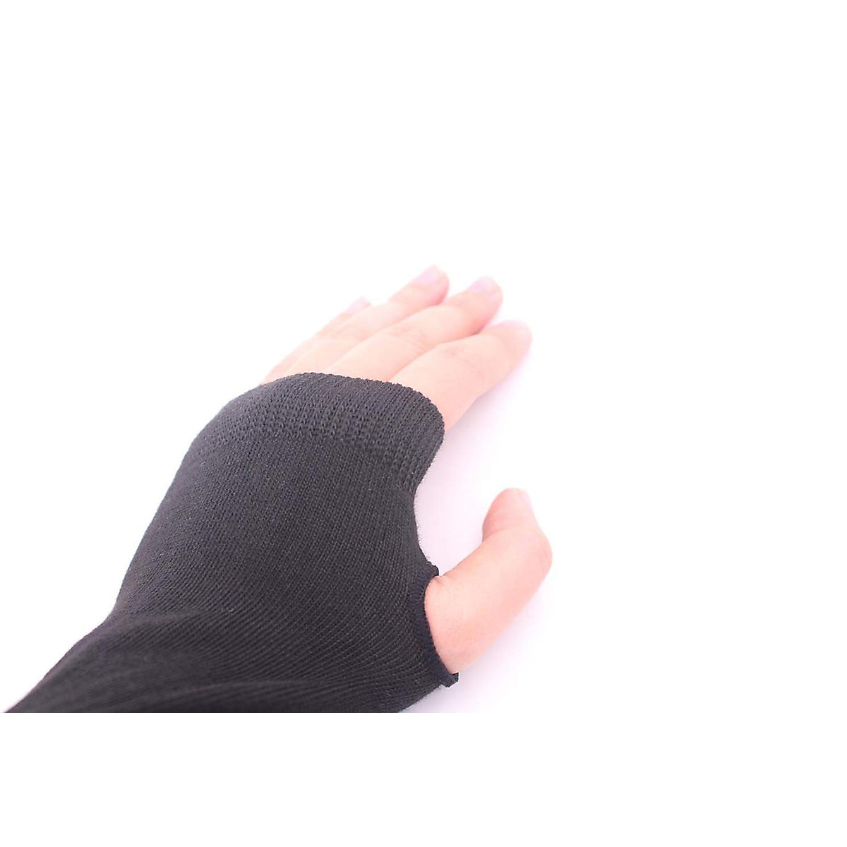 UPSTORE Fingerless Elastic Arm Sleeve Winter Warmer Armsleeve Cuff for Ladies Women Girl Color Light Grey (Black)