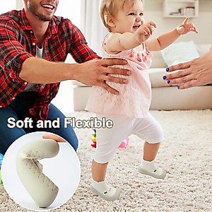Dexspoeny Baby Sock Shoes 12-18 Months, 2 Pairs Shoes-Baby Girl Shoes Infant Shoes Non Slip Slippers With Grippy Socks for Toddlers Infants Boys Girls Footwear