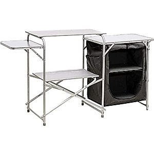 MOUNTAIN SUMMIT GEAR Deluxe Roll Top Kitchen Table for Camping made with Weather-Resistant Aluminum (by Caddis Sports Inc.)