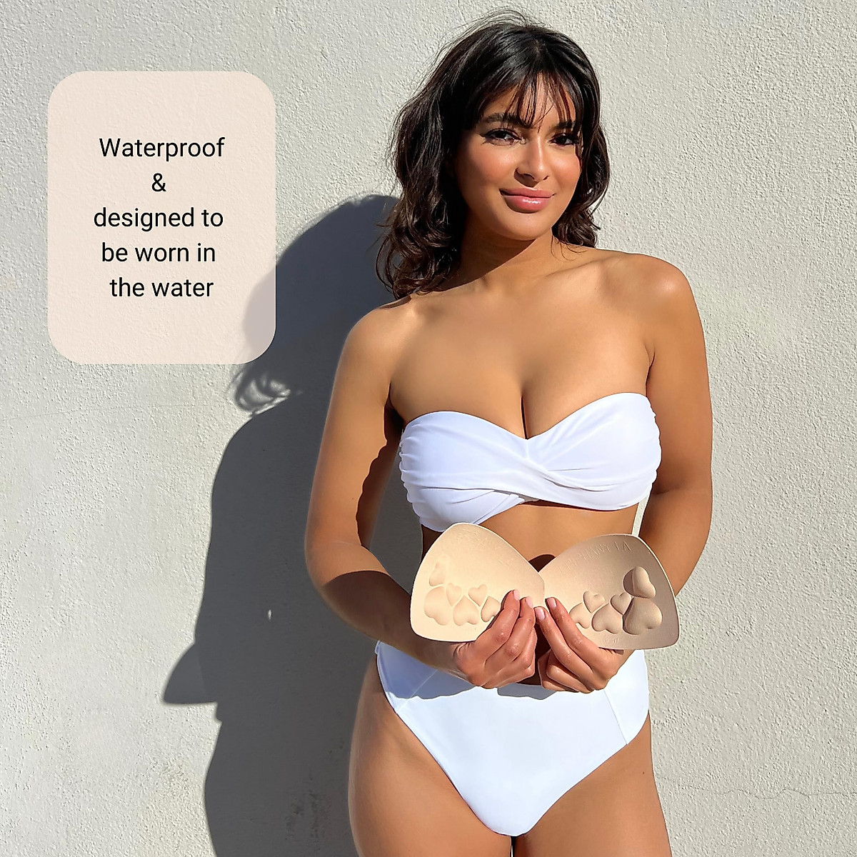 Epiphany LA Women's Strapless Style Push-up Padding Inserts for Swimsuits, Sports Bras, and Clothing (C-Cup (1 Pair))