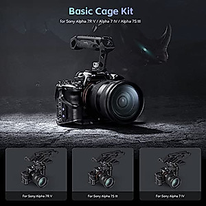 SmallRig A7 IV Cage with Top Handle and Clamp for HDMI Cable, Basic Kit for Sony Alpha 7R V/Alpha 7 IV/Alpha 7S III - 3708