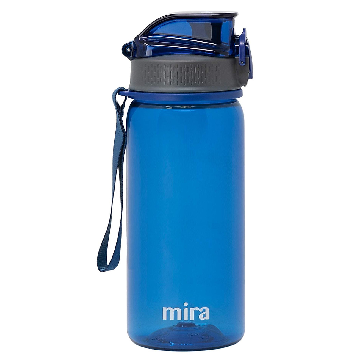 MIRA Reusable Tritan Water Bottle | BPA-Free Plastic Sports Water Bottle | Leak Proof Locking Flip Top Lid with Easy Flow Spout (17 oz (500 ml), Navy Blue)