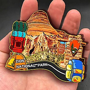 USA Zion National Park Wooden Magnet 3D Fridge Magnets Travel Collectible Souvenirs Decorations Handmade Crafts-2