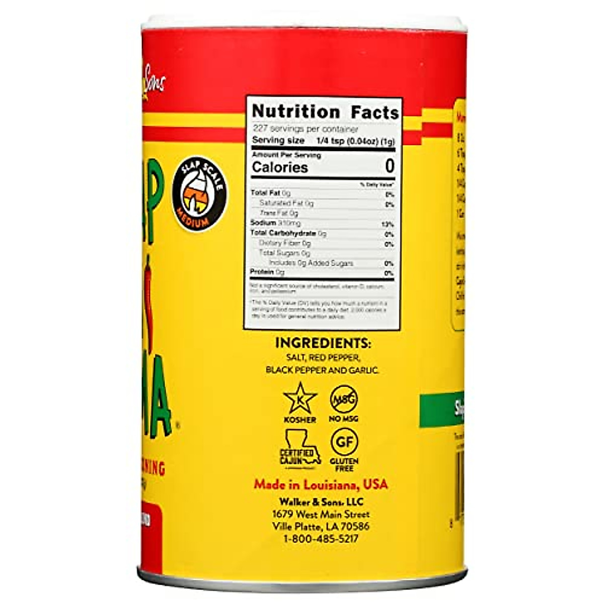 Walker & Sons Slap Ya Mama, Cajun Seasoning, 8 Oz Can