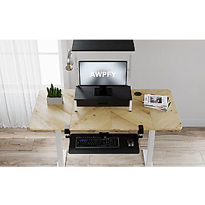 Large Keyboard Tray Under Desk with Wrist Rest, 26.7"×11" Ergonomic Desk Computer Keyboard Stand with Sturdy C Clamp Mount System, Slide-Out Drawer Keyboard Mouse Holder for Office(Black)