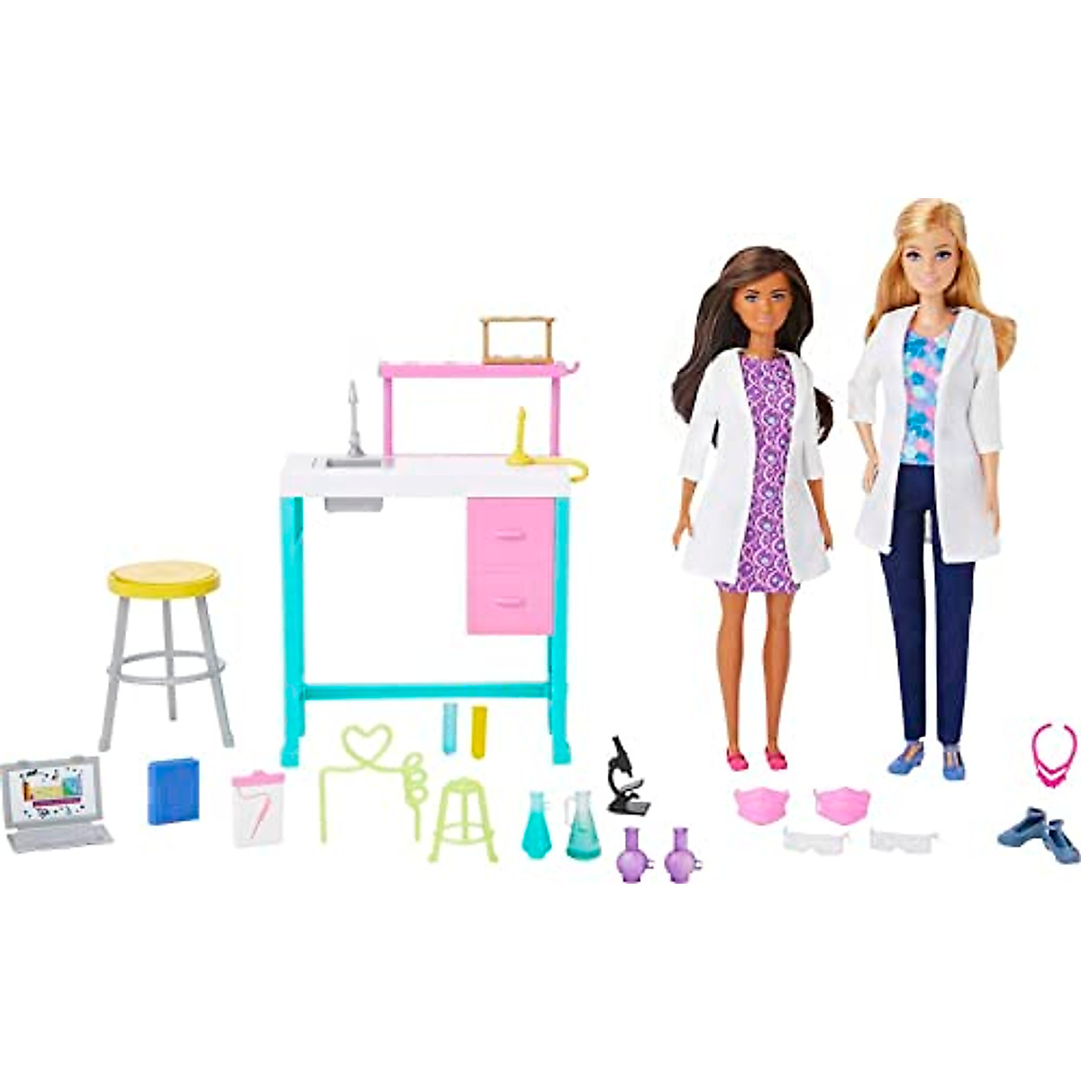 Barbie Science Lab Playset with 2 Dolls, Lab Bench and 10+ Accessories [Amazon Exclusive]