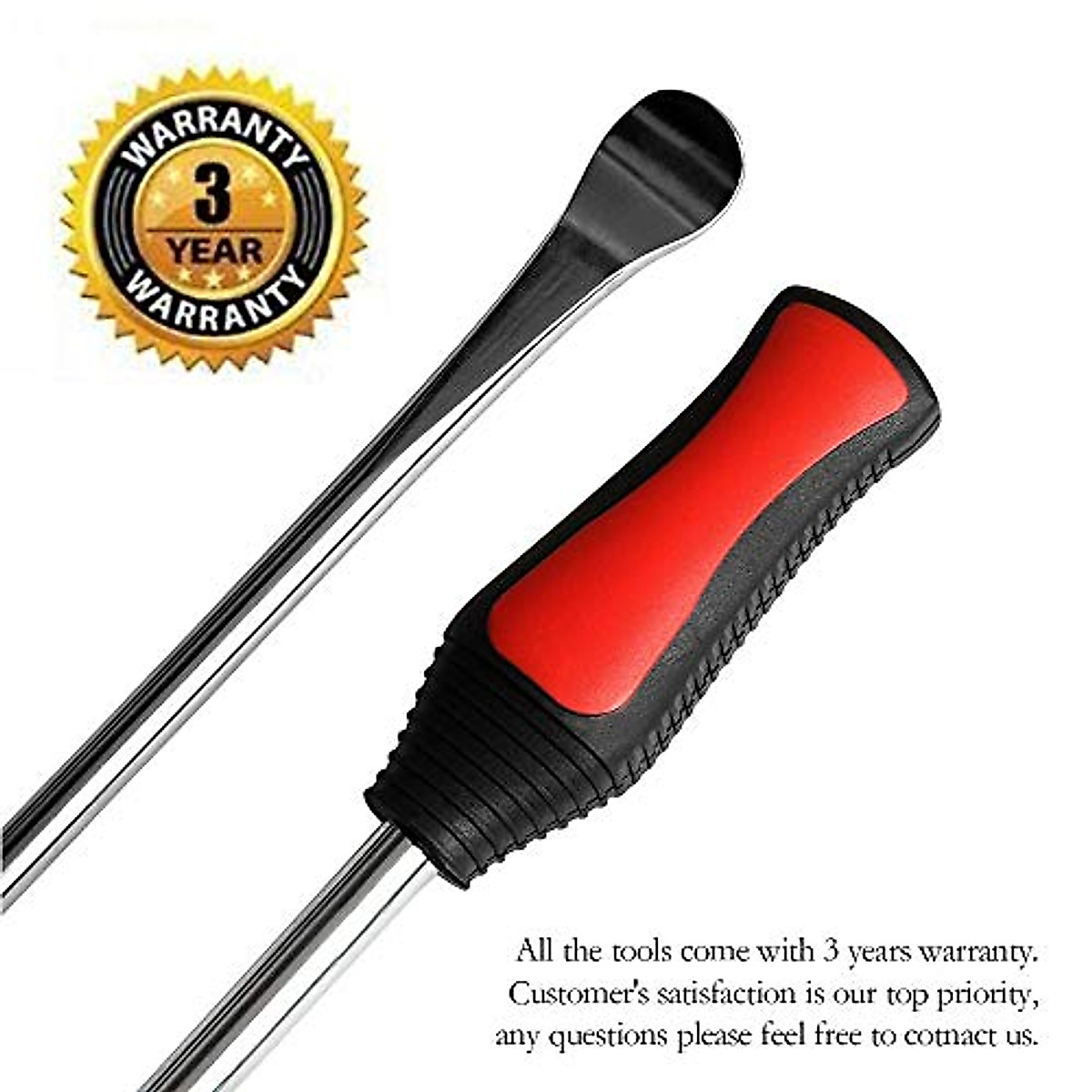 ASOOLL 11.5" 𝐓𝐢𝐫𝐞 𝐒𝐩𝐨𝐨𝐧𝐬 Motorcycle Tire Changer Tools Bike Tire Iron Levers Repair Kit with 3 Pcs Rim Protectors