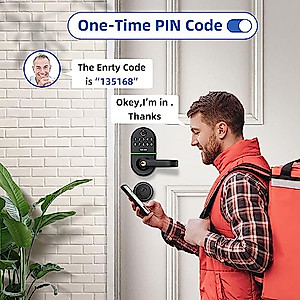 Smart Keypad Door Lock with Handle: Keyless Entry Door Lock for Front Door - Fingerprint Door Lock - Electronic Digital Door Lock - Code Door Lock for Home, Apartment, Office - Easy Installation