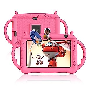 Semeakoko Kids Tablet 7in Android 12 Tablet for Kids Age 3-12,Quad Core 2+32GB Toddler Tablet with Shock-Proof Case,Parental Control, Pre-Installed Kids Educational APP,HD Screen,Dual Camera