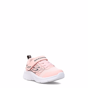 Skechers Girls Microspec-Bold Delight Sneaker, Light Pink, 11 Little Kid