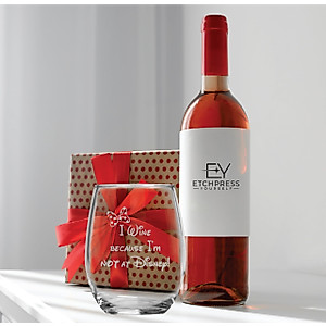 Bow- I Wine because Im not at ... 15 oz Dishwasher Safe - Minnie Mickey Inspired Wine Gift - 21st Birthday Graduation - Gift for Women - Mom - Couples Anniversary