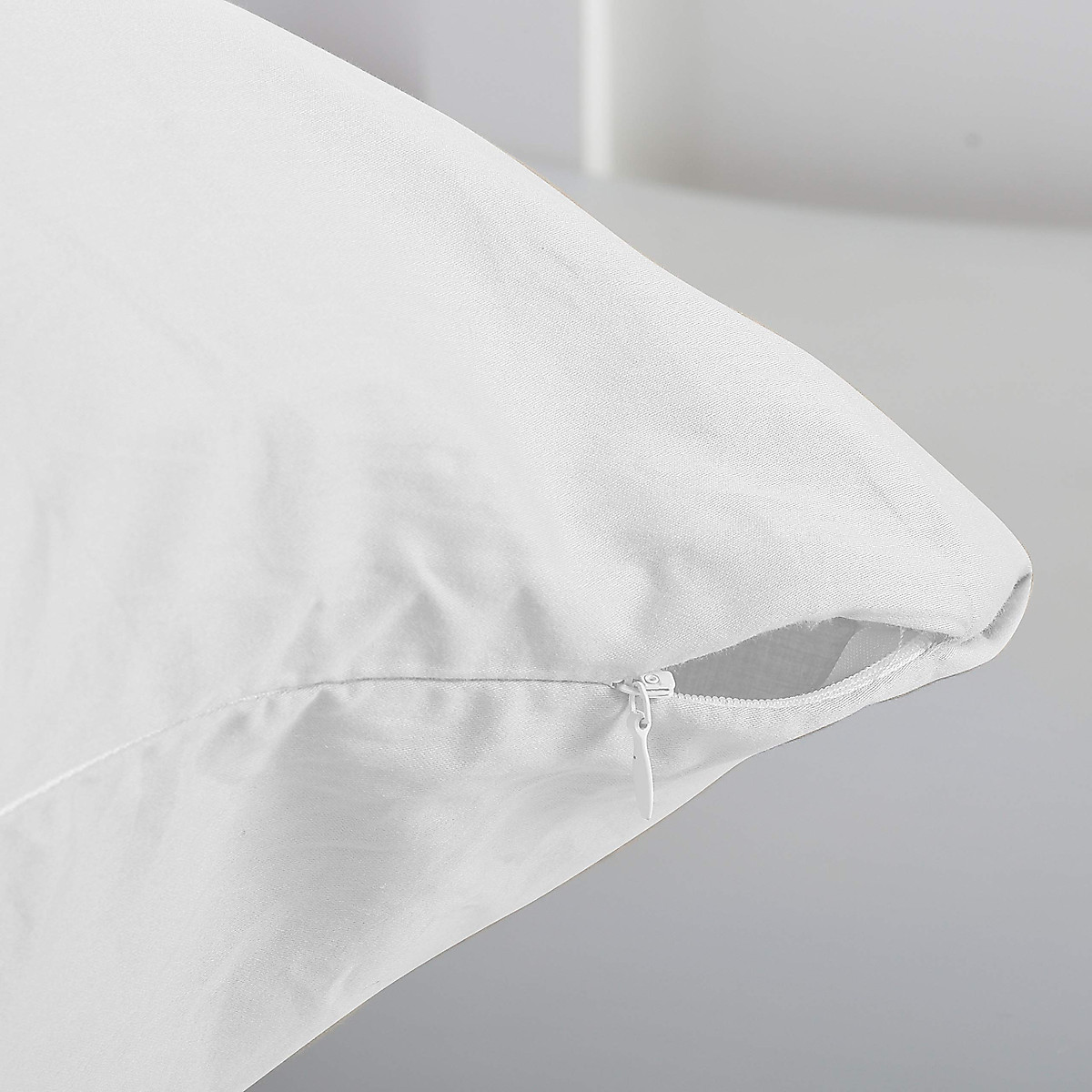 EVOLIVE New 300TC Thread Count 100% Cotton Body Pillow Cover/Case Replacement with Hidden Zipper Closure 21"x54" (White)