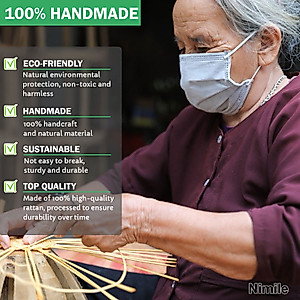 Nimile Cane Webbing Roll 17.5''W x 4Ft, Natural Rattan Webbing for DIY Home Decor Caning Projects, Woven Open Mesh Cane for Furniture, Chair, Cabinet, Ceiling or Ornaments Indoor