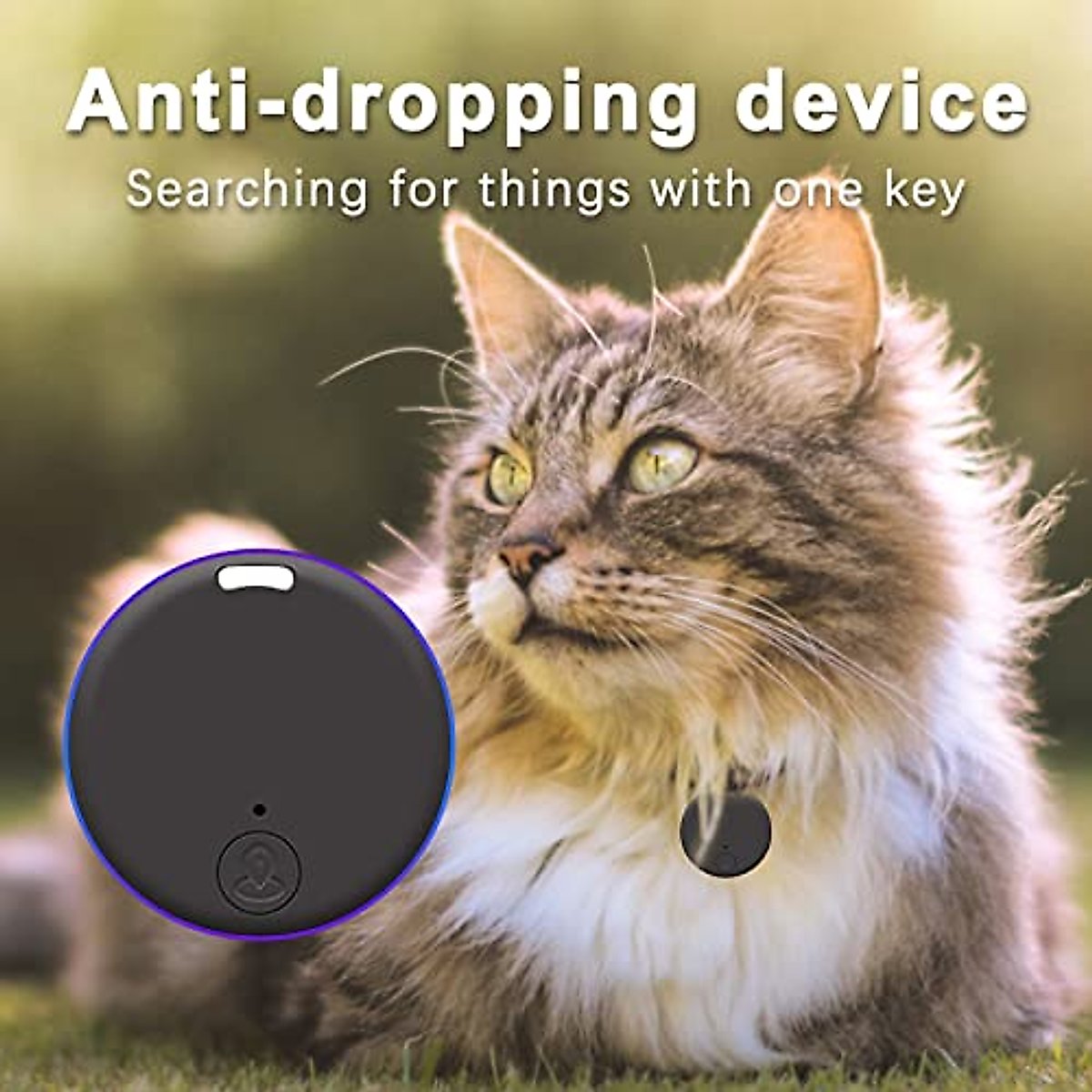 SolwDa Portable Smart Tracking Bluetooth 5.0 Mobile Key with Ring, Smart an-ti Loss Device Waterproof Dog Cat Locator Bluetooth Tracer