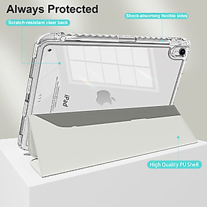 MYGROO for iPad Air 11inch 2024,iPad Air 5th Generation case 2022 with Pencil Holder, 2020 Air 4th Generation case, Slim Smart Cover with Clear Shell for iPad Air 5 Case 10.9 Inch