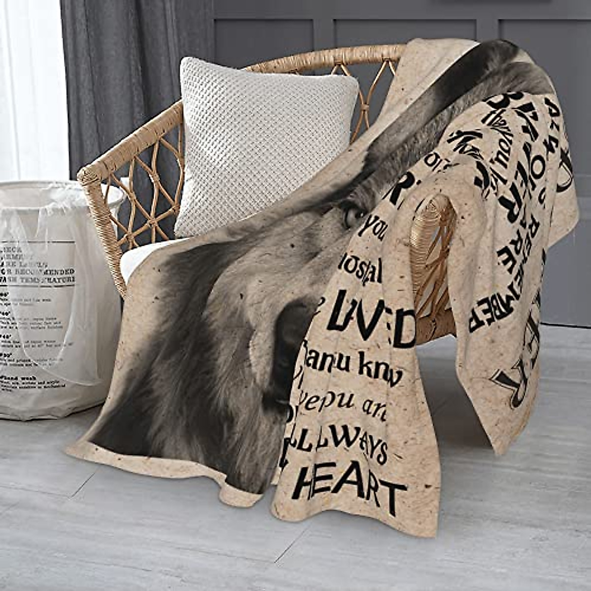 Gifts for Brother Blanket - Brother Gift from Sister - Brother Gifts - Brother Birthday Gift - Birthday Gifts for Men - Soft Flannel Throw Blankets for Bed Sofa Couch Travel Beach (Wolf, 50x60 in)