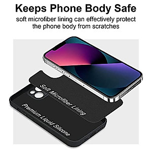 Tnarru iPhone 13 Case with Card Holder [Support Wireless Charging] Soft Liquid Silicon Case with Magsafe Full Camera Protective iPhone 13 Wallet Case Black