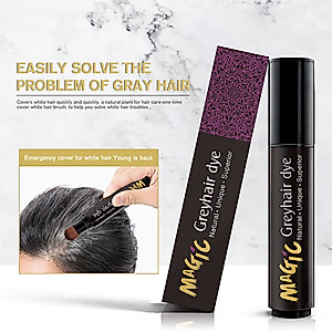 gowwim Root Hair Coloring Semi-permanent Dye Pen to Cover Gray Hair (Dark Brown)