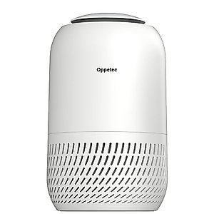 Oppetec Air Purifier for Home, H13 HEPA Air Cleaner with Sleep Mode Night Light Speed Control for Bedroom Office Living Room Kitchen-White Color