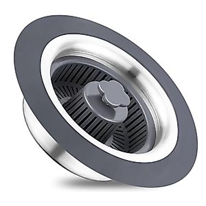 3-in-1 Upgarded Kitchen Sink Drain Stopper &Stainer Combo - Pop-Up Anti-Clog Basket for Fast Drainage , Includes 3 Reuseable Filters