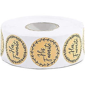 His Favorite Her Favorite Rustic Stickers for Weddings (1.5 in, 1000 Pieces)