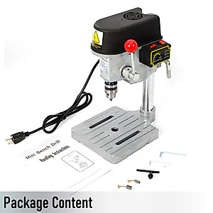 Mini Bench Drill Press, 340W Portable Drill Workbench, Light-Duty DIY Craft Drilling Repair Tool Expanding Drilling Machine Pressed-in Chuck 1-10mm