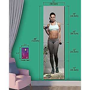 NC Plexiglass Acrylic Soft Mirror Non-Glass shatterproof Mirror Full Length Mirror Wall Mirror Frameless Home Fitness Mirror 4 Pcs 12"x12" cyhqo