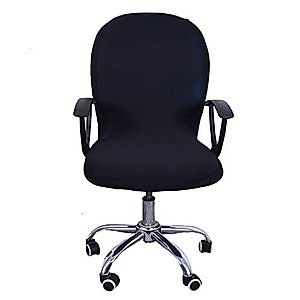 Chris.W Computer Office Chair Cover Stretchable Removable Office Swivel Chair Cover Universal Lift Chair Slipcovers (Black)