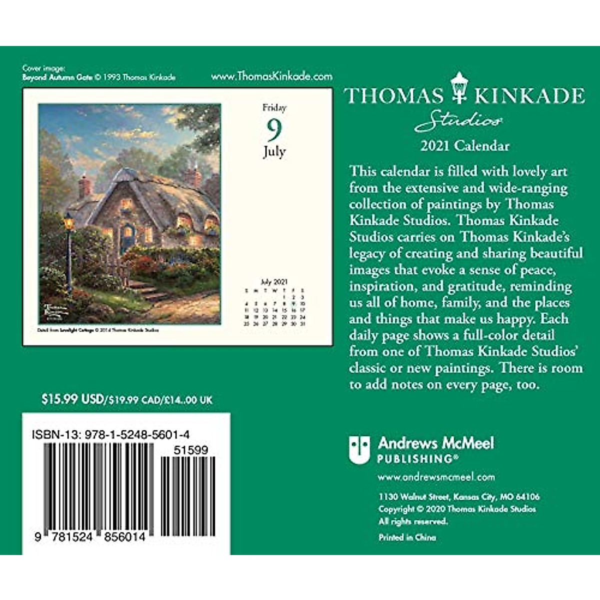 Thomas Kinkade Studios 2021 Day-to-Day Calendar