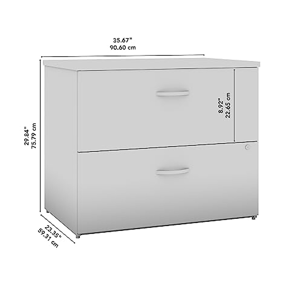 Bush Business Furniture OIAH011MRSU 2 Drawer Lateral File Cabinet | Locking Storage for Letter, Legal, and A4-Size Documents, Mocha Cherry